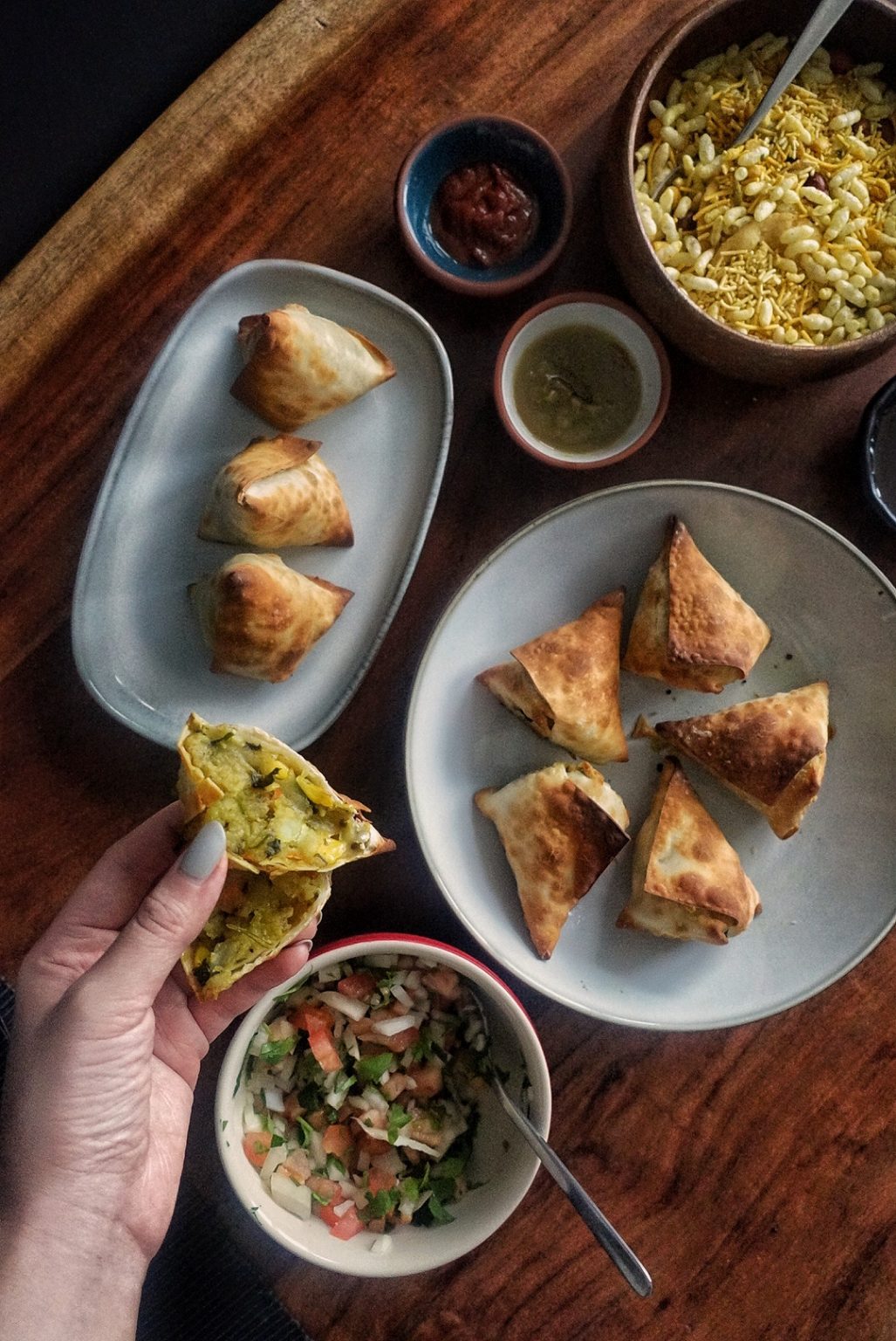 Easy Vegetable Samosas (using Egg Roll Wrappers) - meetandeats