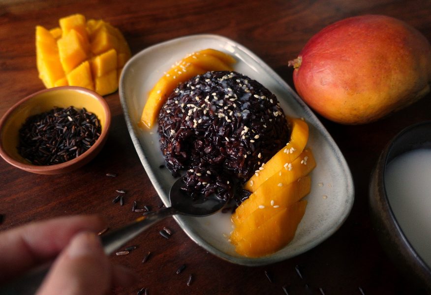 Easy Rice & Mango Dessert (with Long-grain Black Rice) - meetandeats